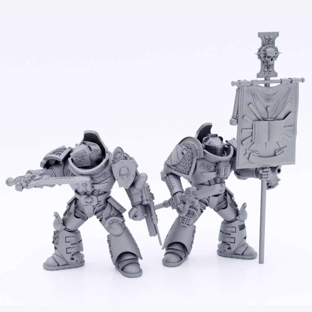 Grey Knights Banner and Swordsman set of 2 Terran, Space Marine, 40K ...