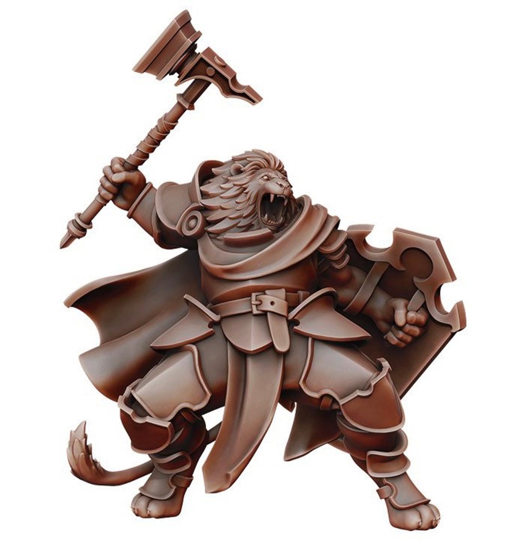 Lionfolk Paladin Resin Miniature Dnd Miniatures Dungeons & Dragons ...
