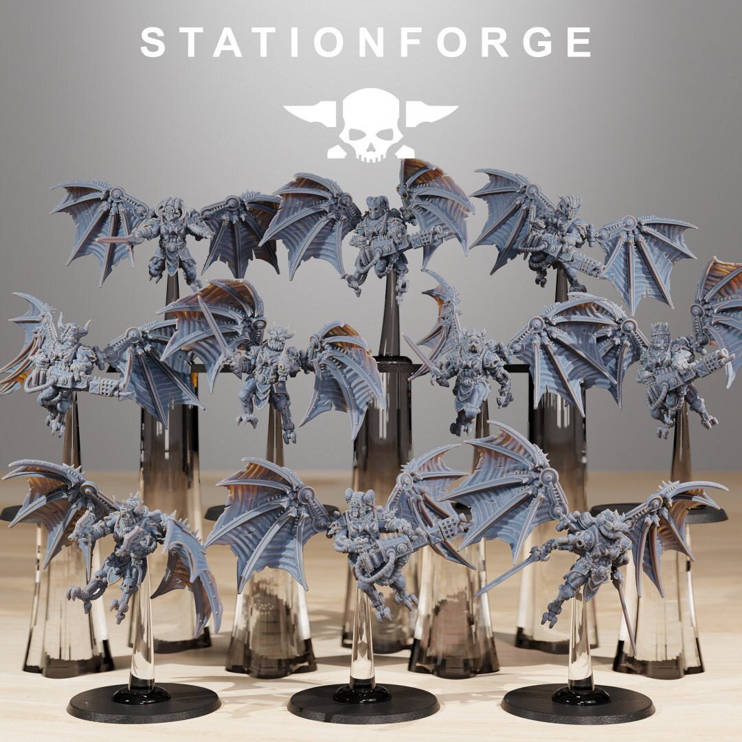 Pythonicus Flyers Modular Sci-fi Troops, Futuristic Starcraft RPG Miniature Model Tabletop ...