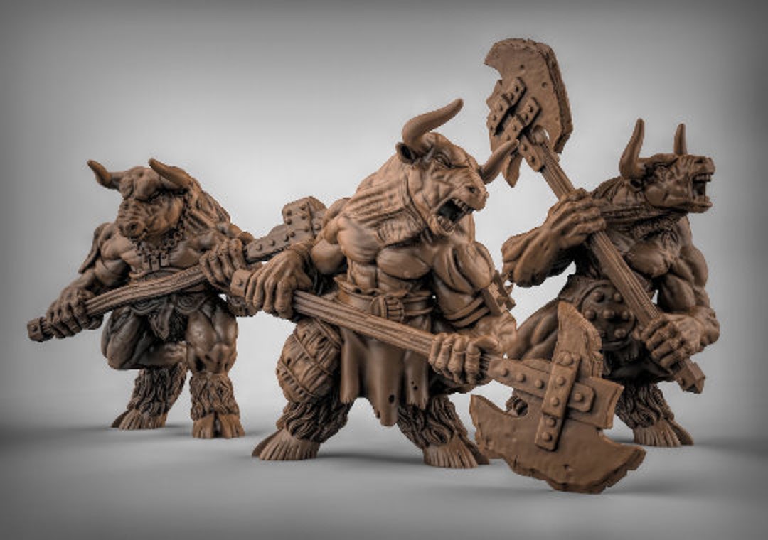 Minotaur Two-handed Dungeons and Dragons, D&D Miniature, Gaming Model ...