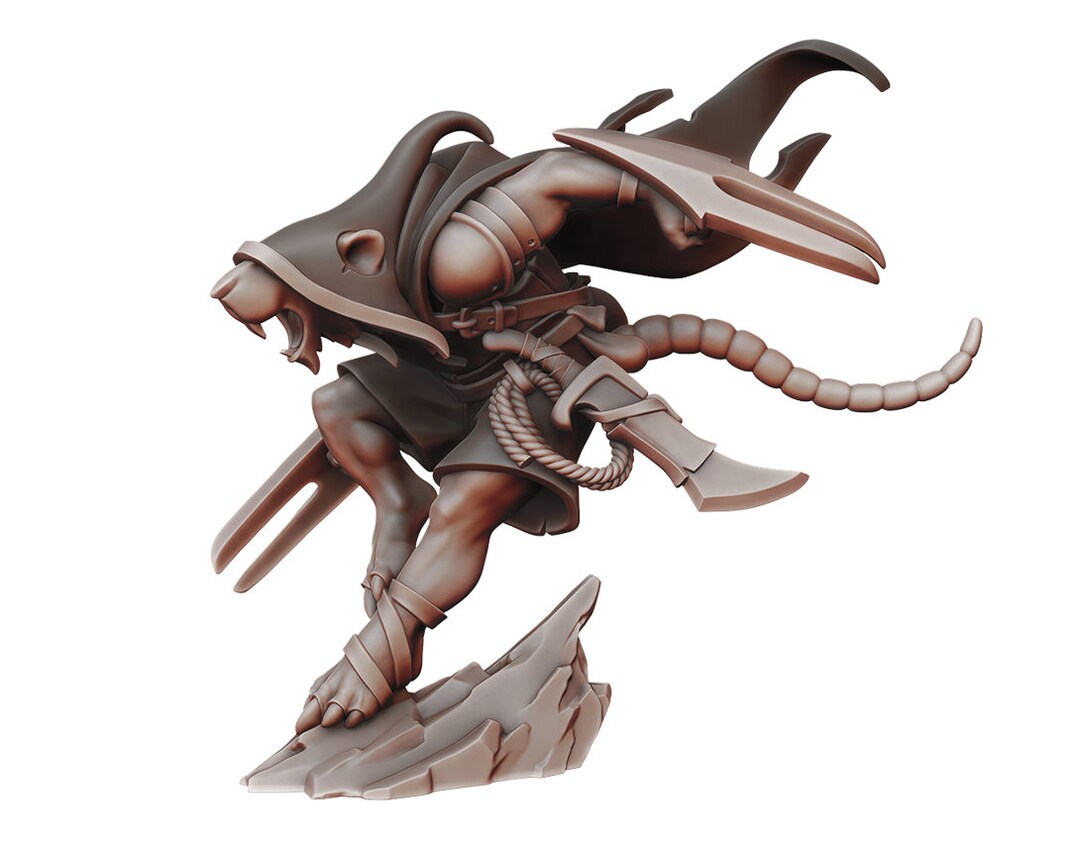 Ratfolk Assassin Mousling Rat Rogue Miniature Dnd - Etsy