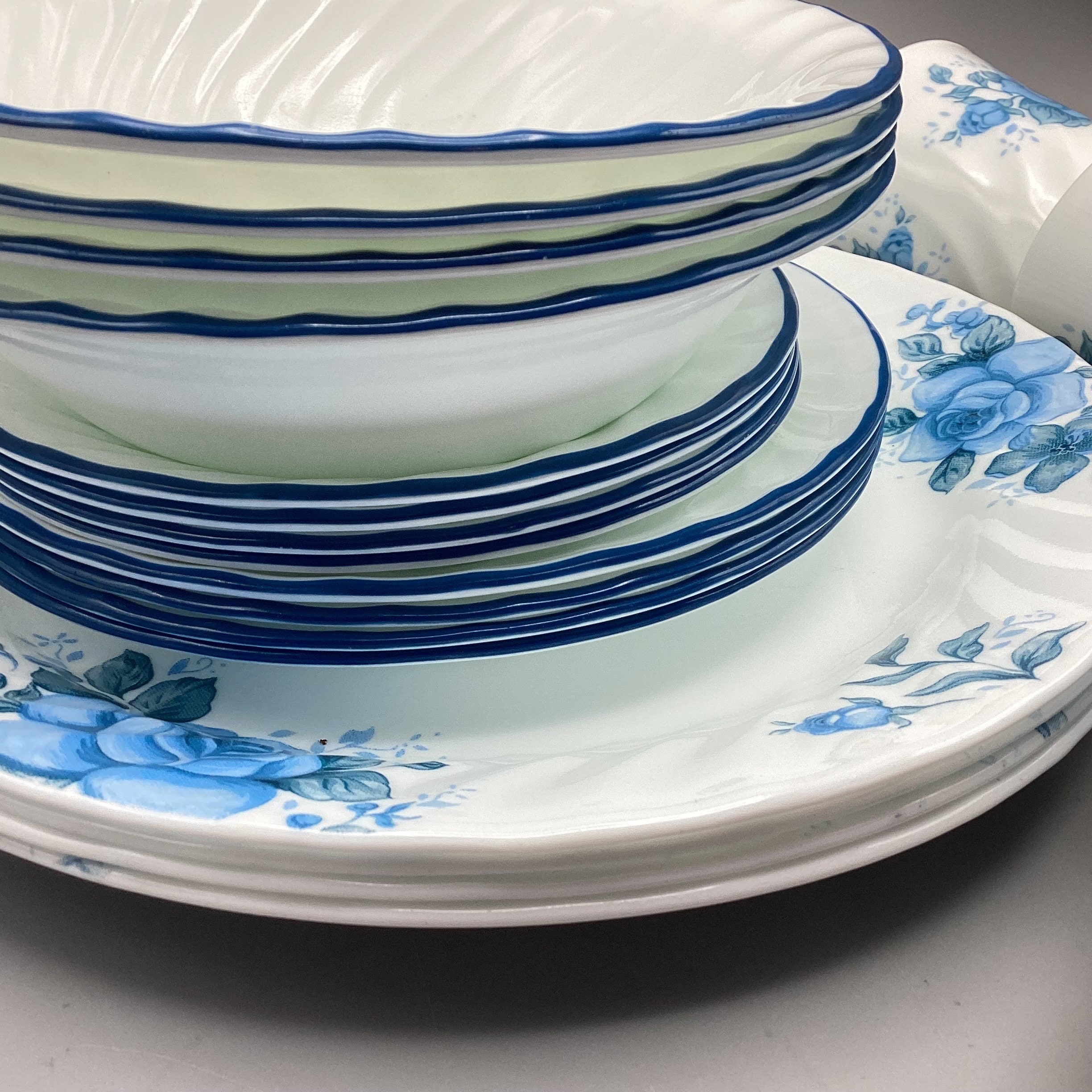 Corelle blue Velvet 20-piece Dinnerware Set - Etsy
