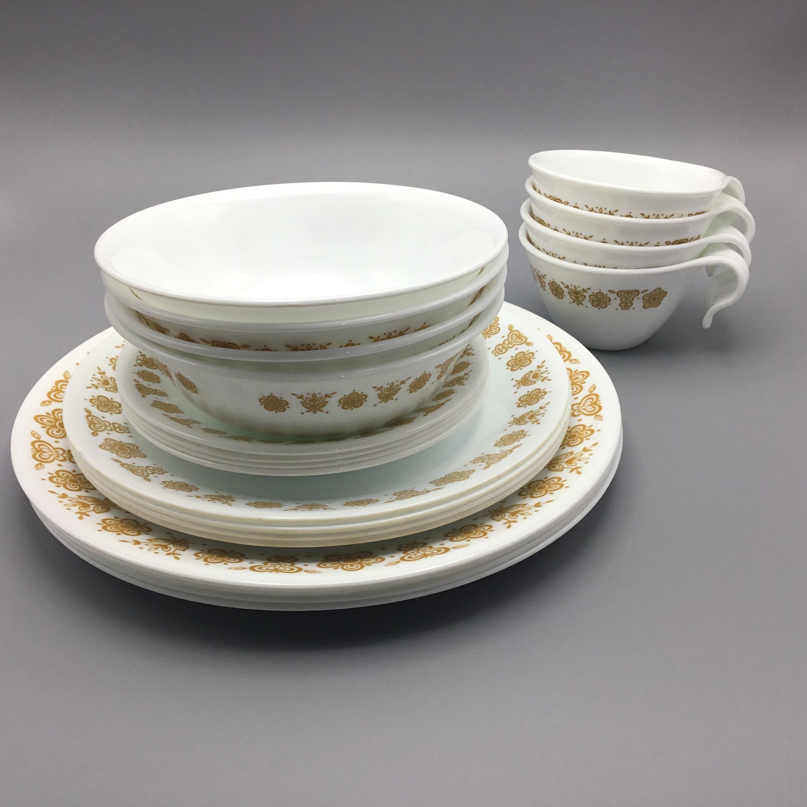 Vintage Corelle 20-piece Dinnerware Set butterfly Gold - Etsy