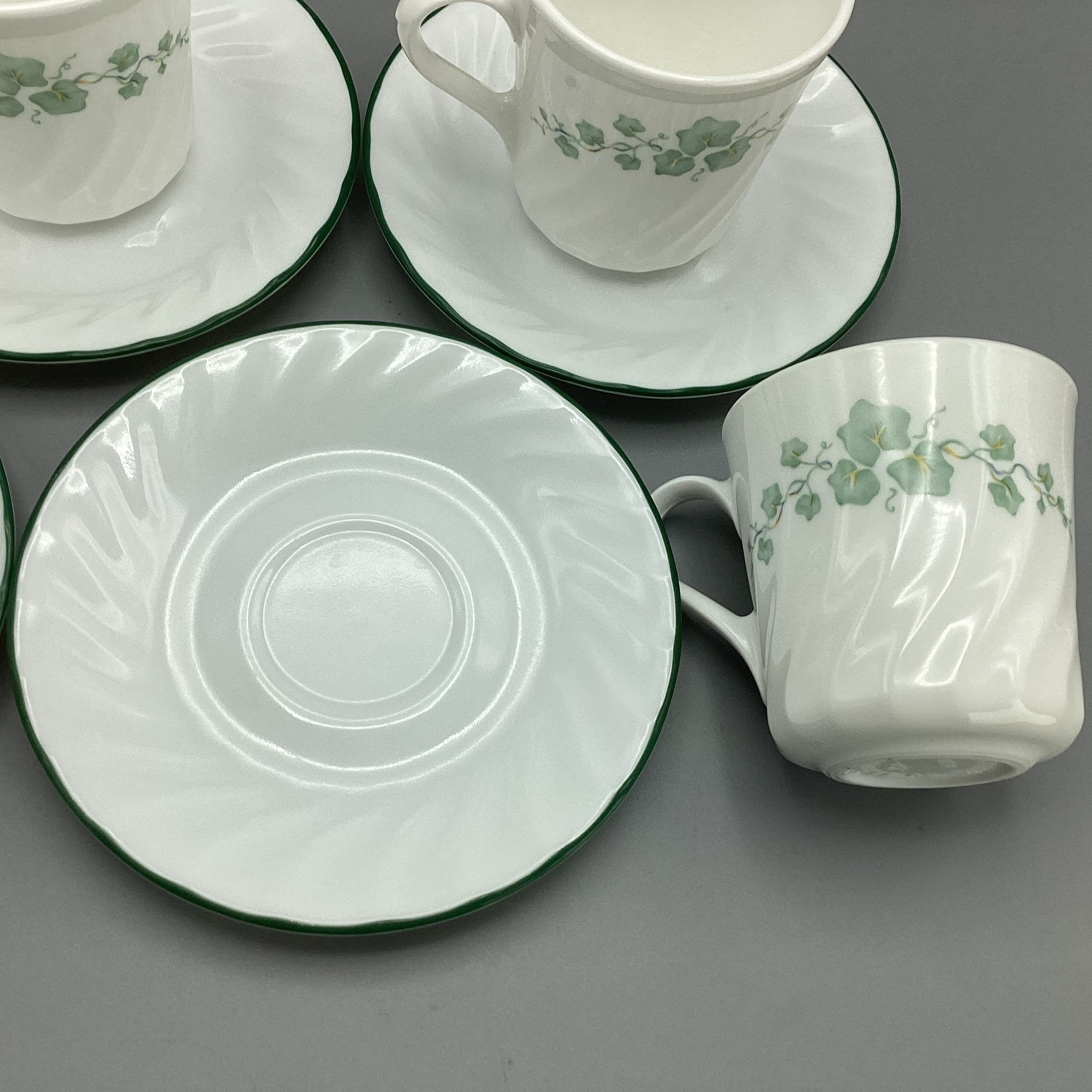 Flat Cup and Saucer Set of 4 Corelle callaway Coffee Mugs - Etsy