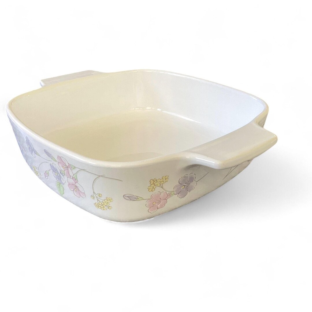 Vintage 1 Quart Corning "pastel Bouquet" Square Casserole - Etsy