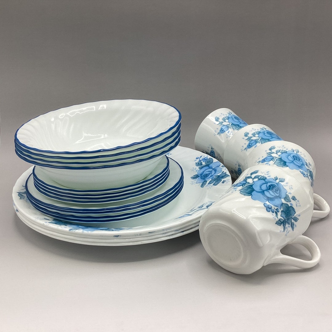 Corelle "blue Velvet" 20-piece Dinnerware Set - Etsy