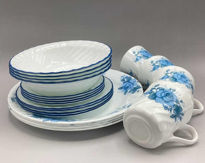 Corelle "blue Velvet" 20-piece Dinnerware Set - Etsy