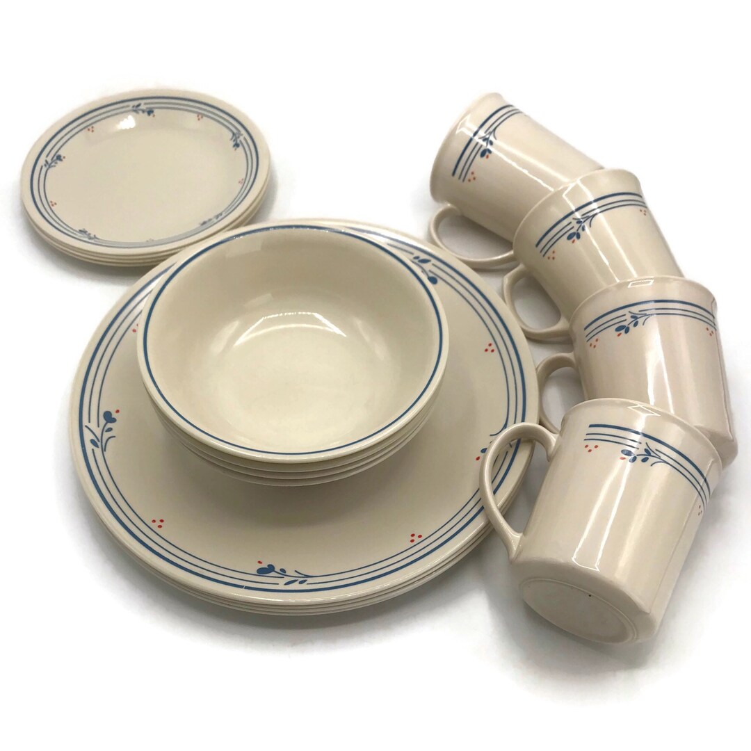 Vintage Corelle 16-piece Dinnerware Set * "country Violet" - Etsy