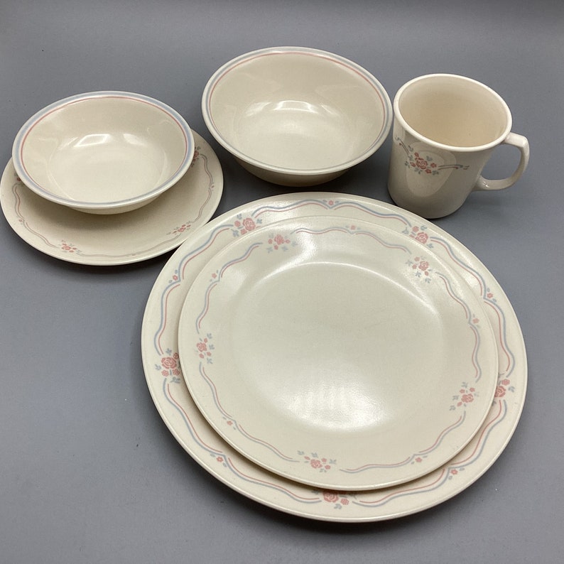 Vintage Corelle 24-piece Dinnerware Set * "english Breakfast" - Etsy