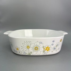 2 Quart Corning "floral Bouquet" Square Casserole - Etsy