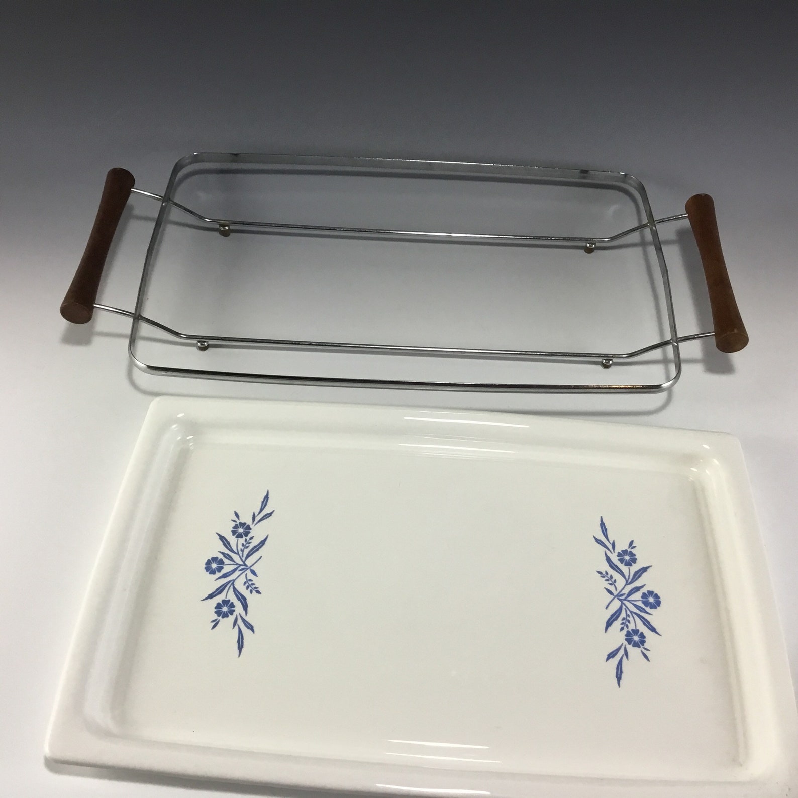 Corning 'cornflower Blue' Bake and Broil Pan With Carrying Caddy - Etsy