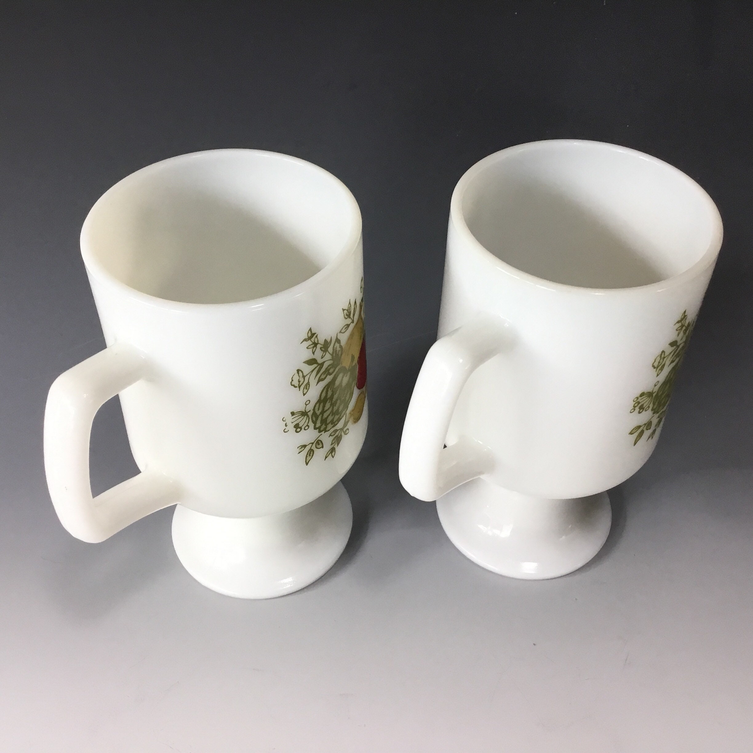 Milk Glass Pedestal Mugs * Spice O’ Life Compatible *set of 2 - Etsy