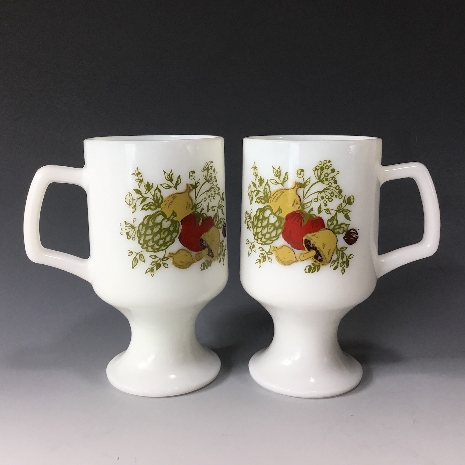 Milk Glass Pedestal Mugs * Spice O’ Life Compatible *set of 2 - Etsy