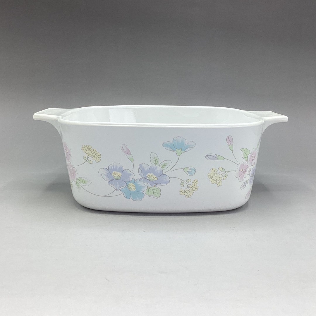 1-1/2 Quart Corning "pastel Bouquet" Square Casserole - Etsy
