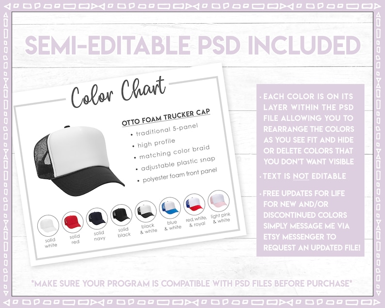 Semi-editable Otto 39-165 Color Chart *PRINTFUL COLORS* • Otto Foam ...