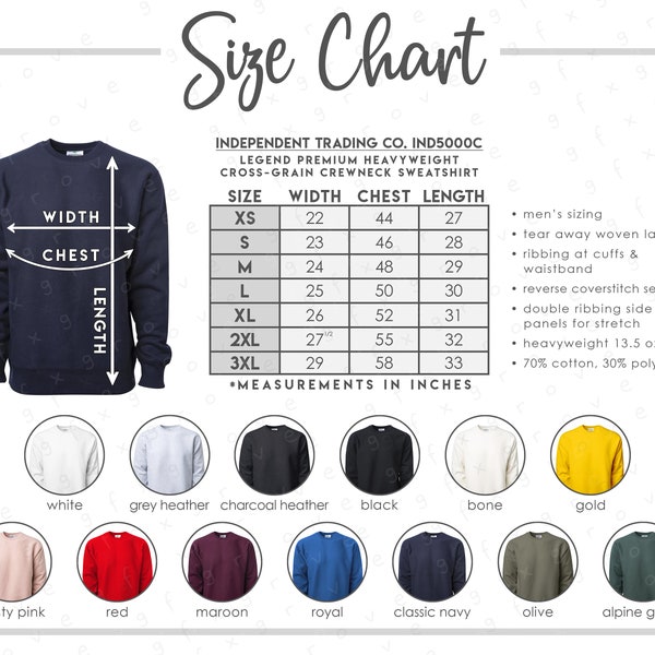Pc78 size chart - Etsy.de
