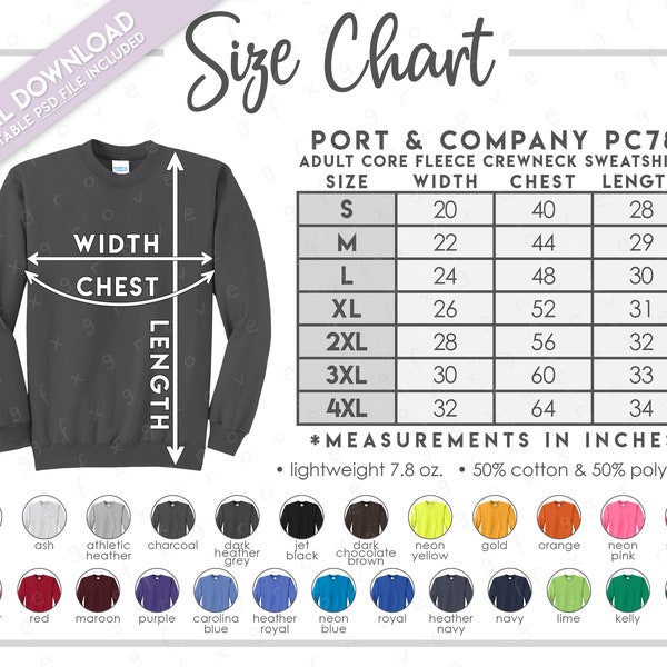 Port Authority Color Chart - Etsy
