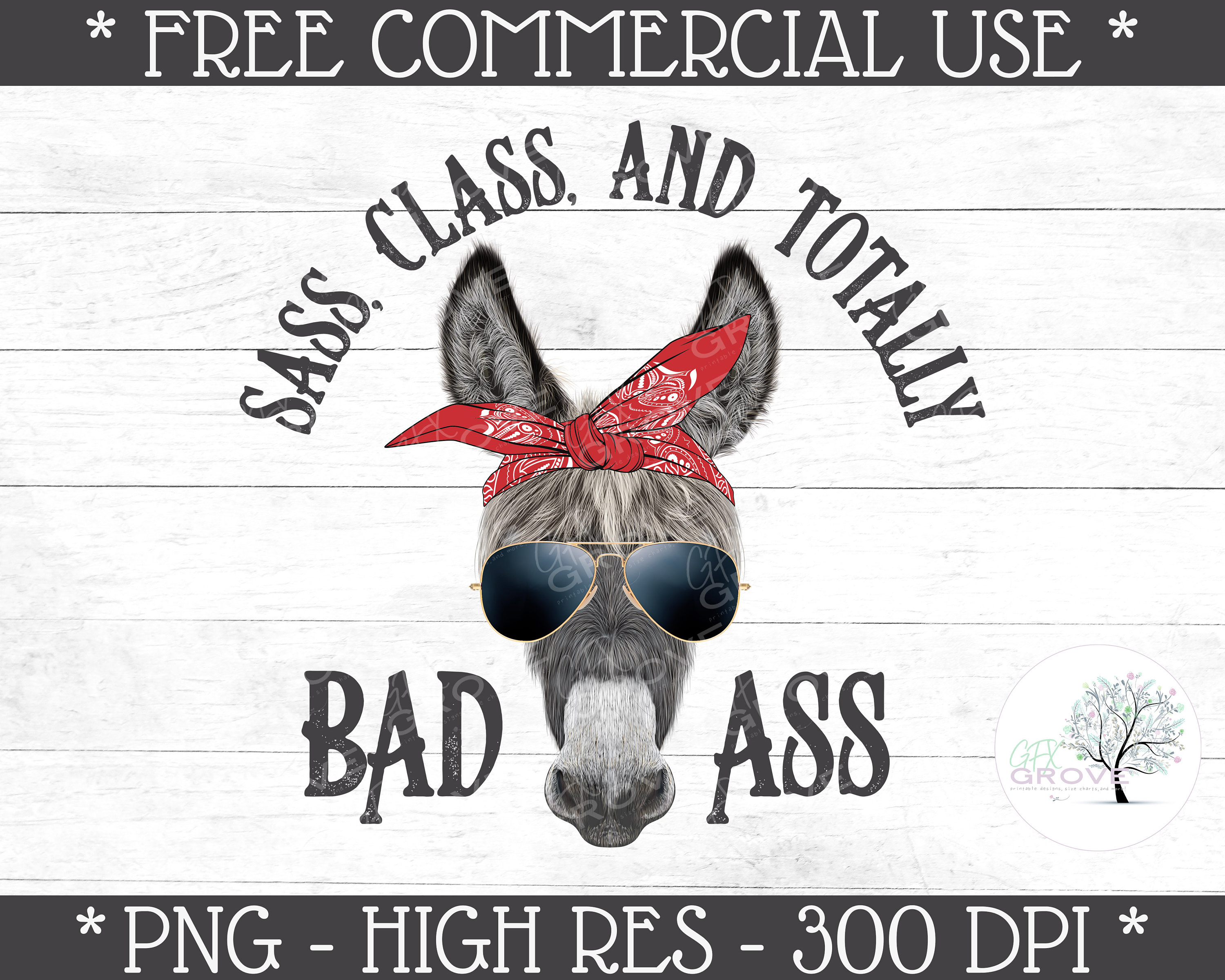 Funny Donkey Print File Sass Class and Totally Bad Ass | Etsy