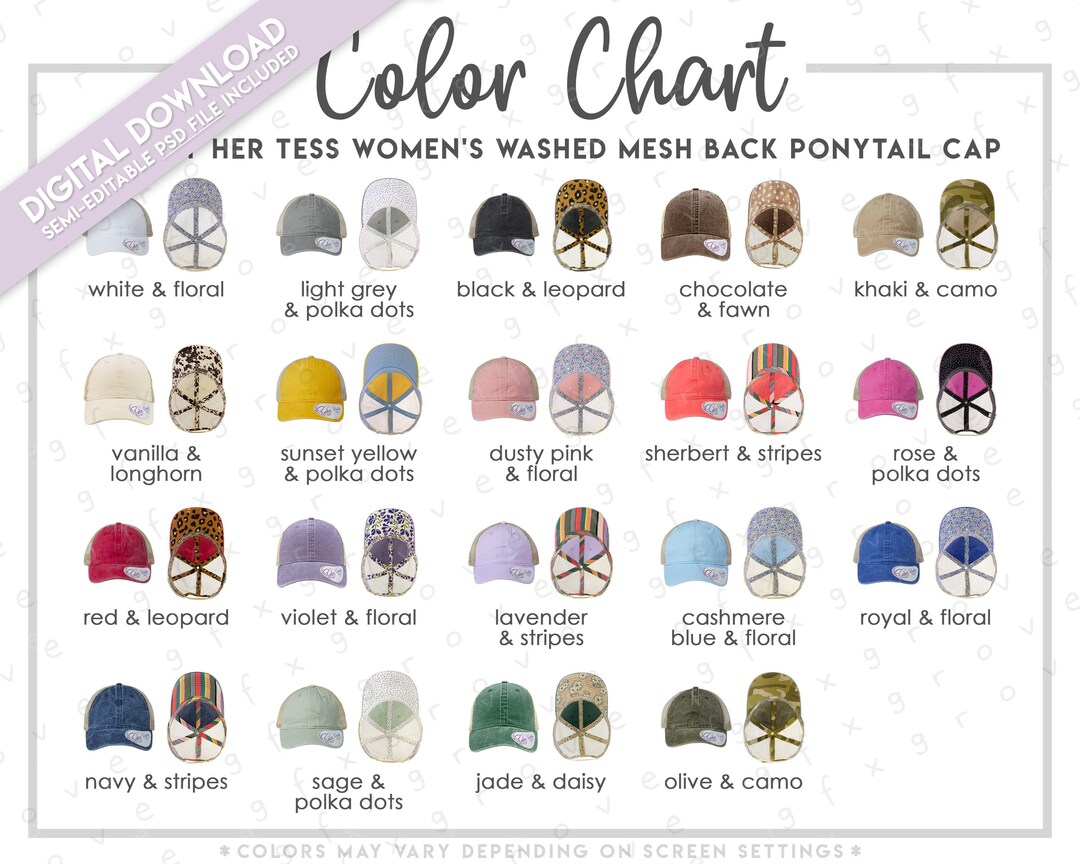 Semi-editable Infinity Her Tess Color Chart • Infinity Her Tess Women's ...