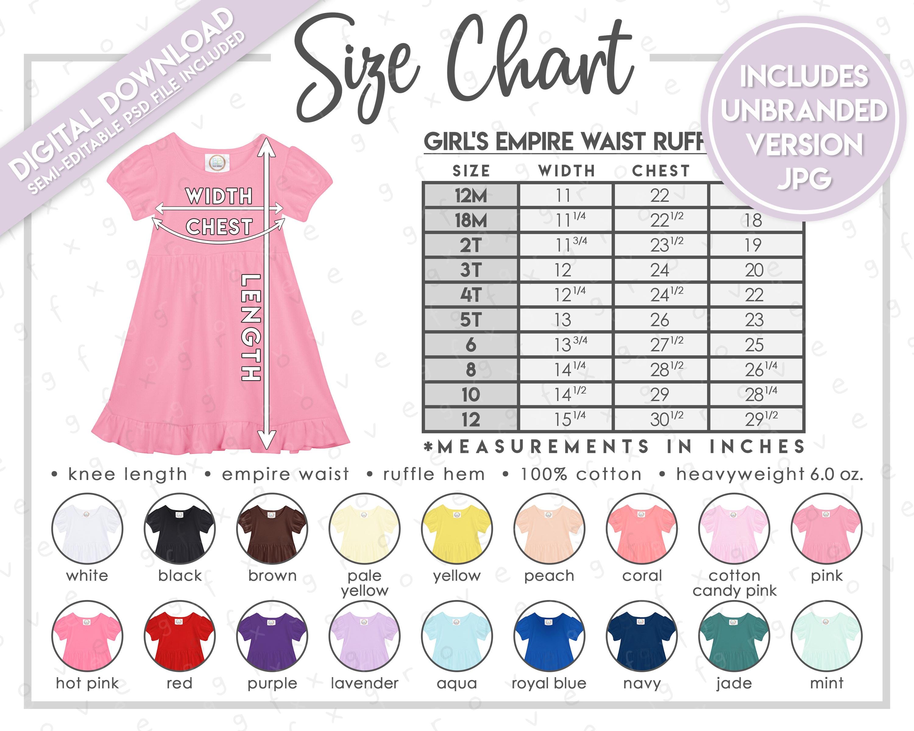 Semi-editable Blanks Boutique Girl's Short Sleeve Empire Waist Ruffle ...