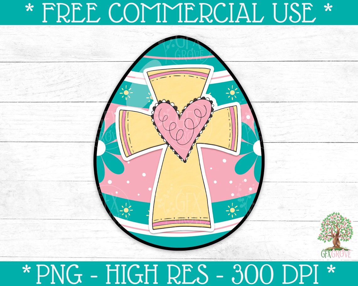 Christian Cross Easter Egg Bundle Easter Egg Clipart | Etsy