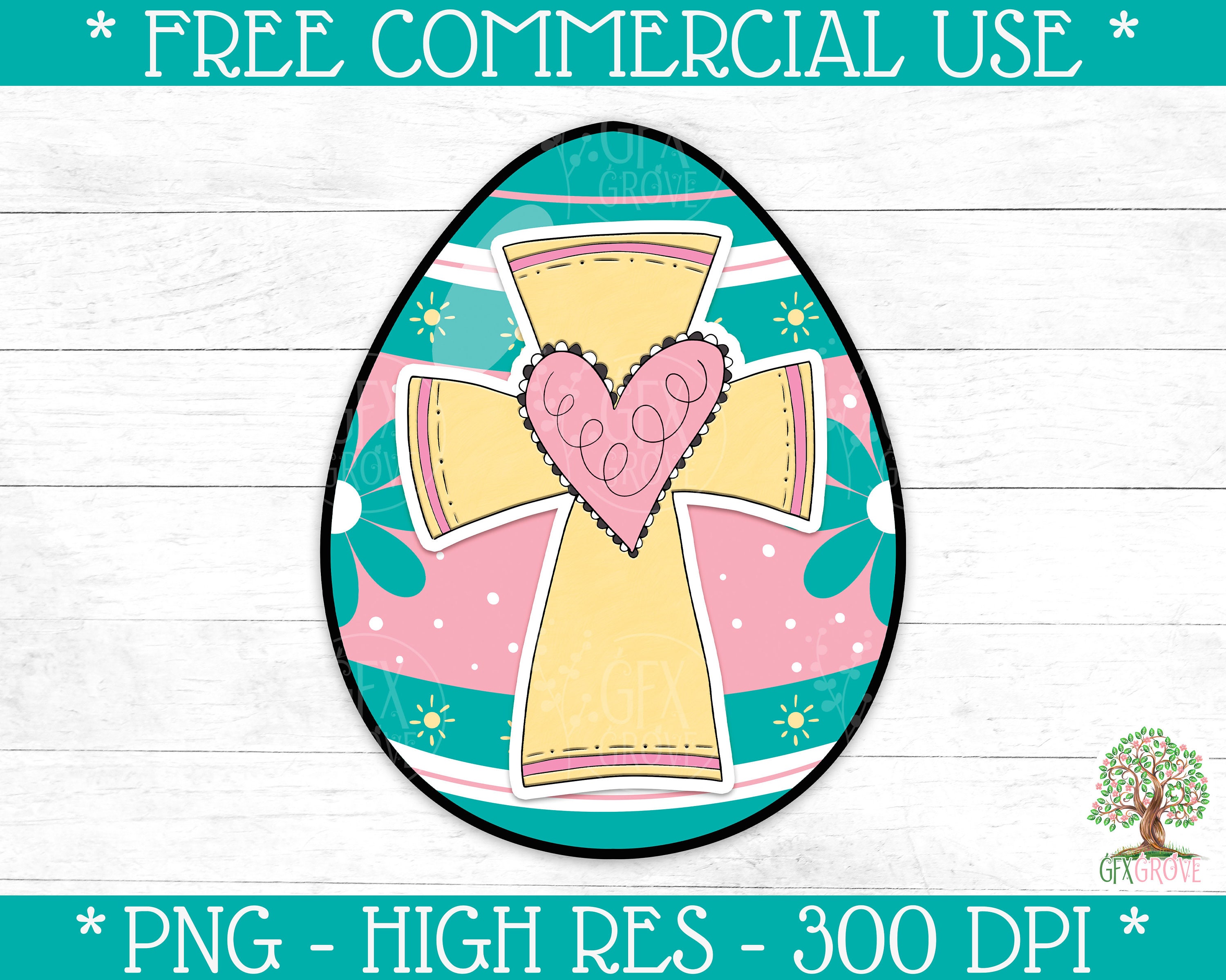 Christian Cross Easter Egg Bundle Easter Egg Clipart | Etsy