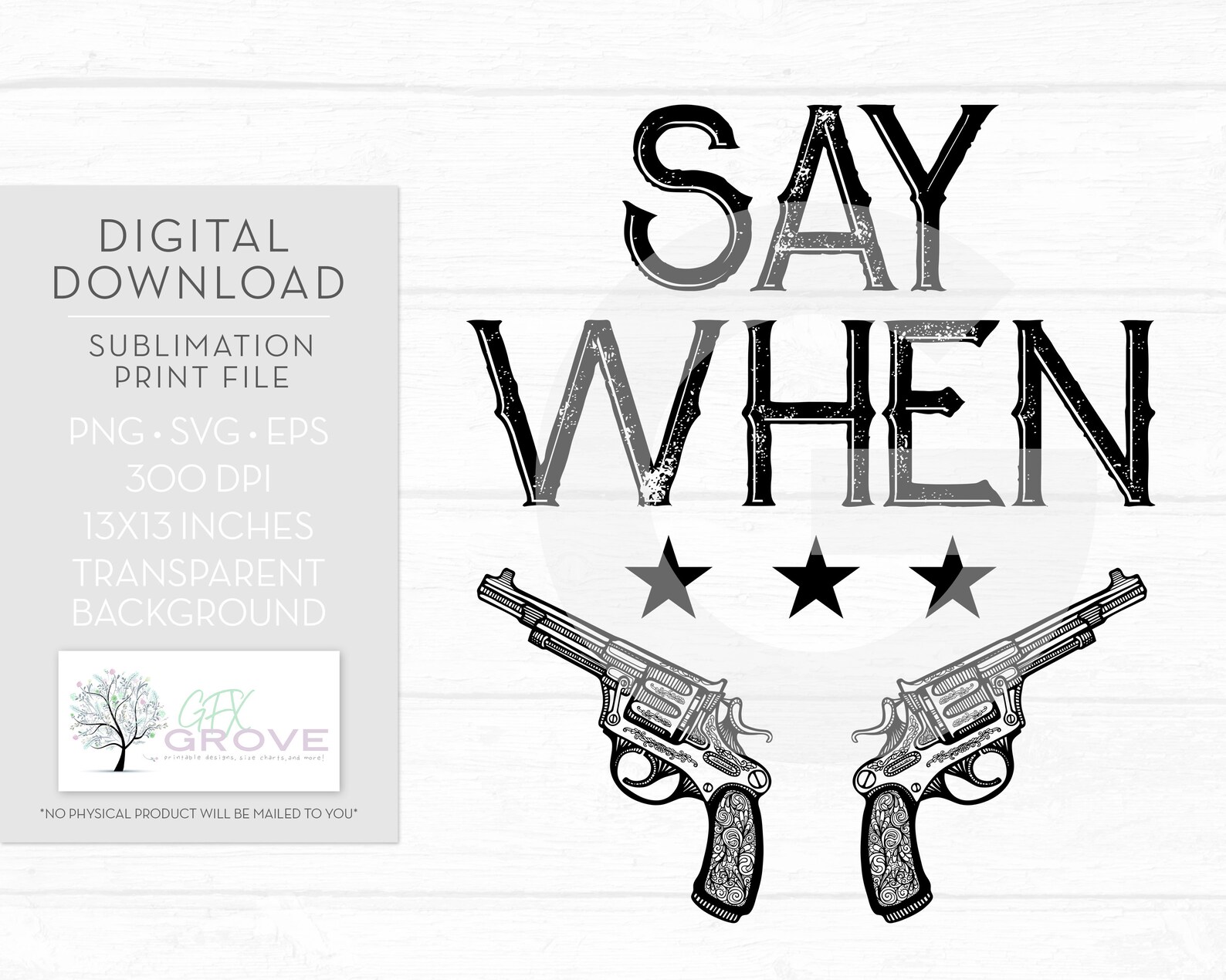 Doc Holiday Say When Print File Doc Holliday SVG Doc - Etsy