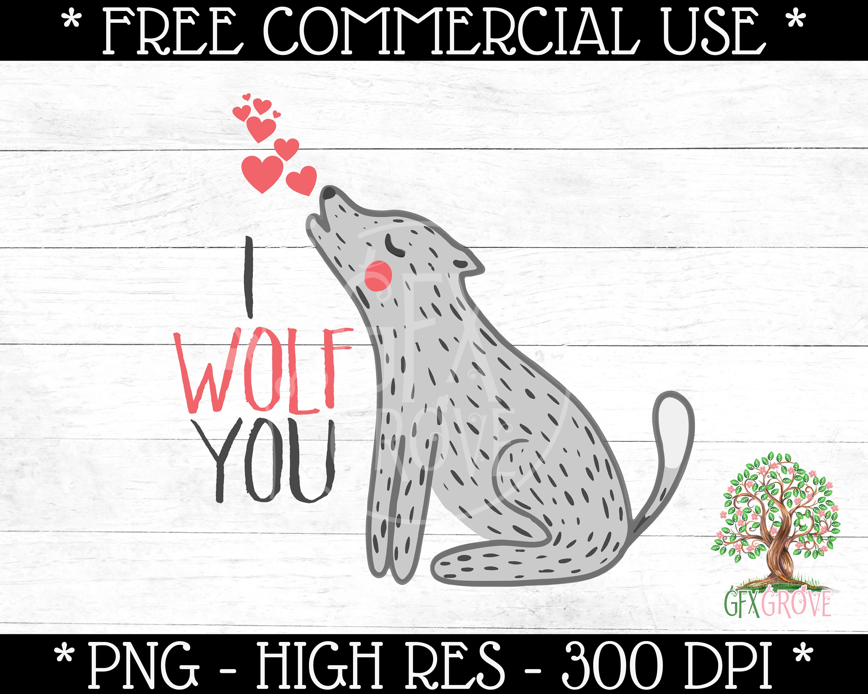 I Wolf You Print File - I Wolf You Clipart - Wolf Valentine Sublimation ...