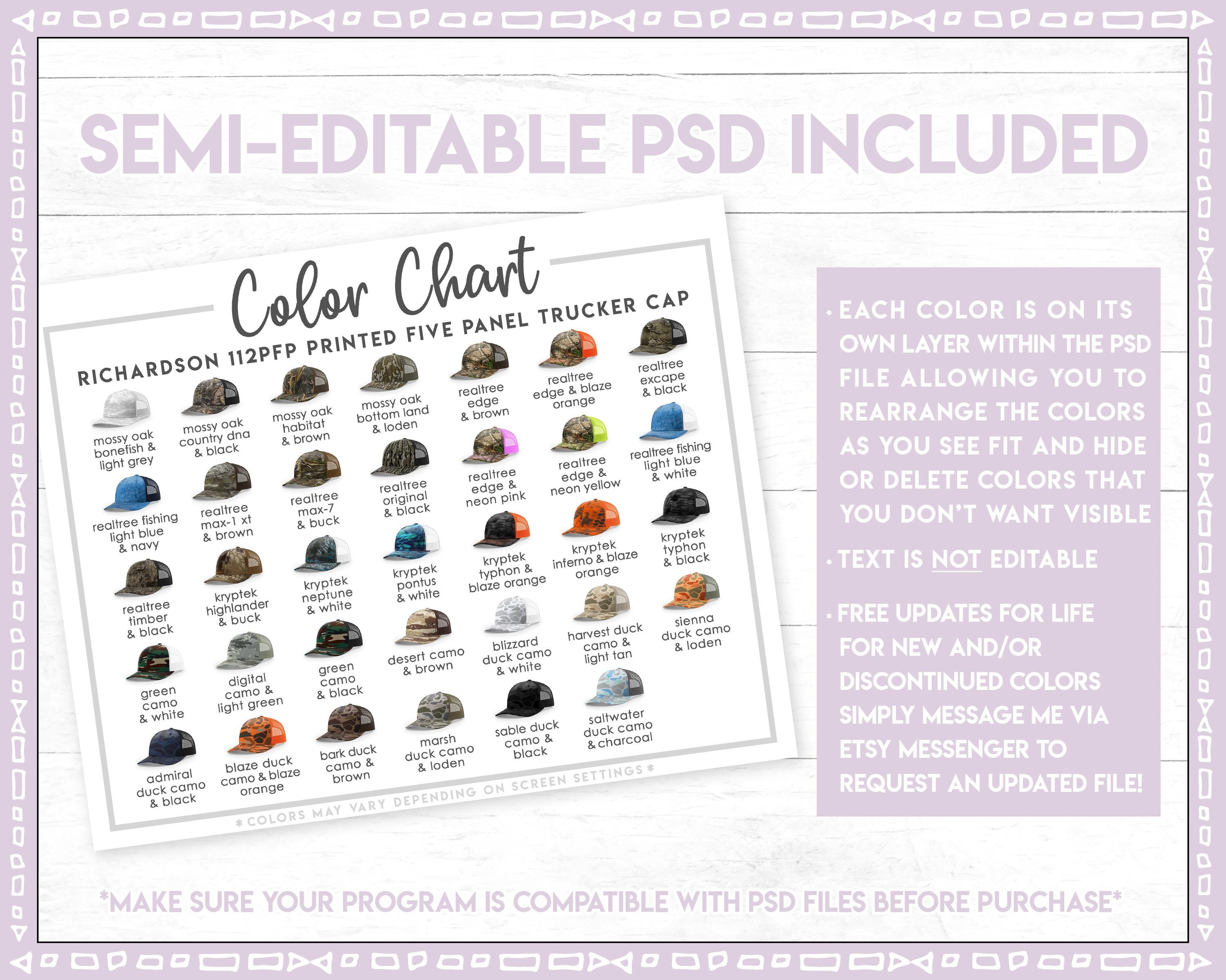 Semi-editable Richardson 112PFP Color Chart • Richardson Printed Five ...