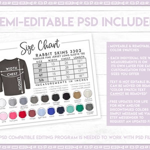 Semi-editable Rabbit Skins 3302 Size + Color Chart • Rabbit Skins ...