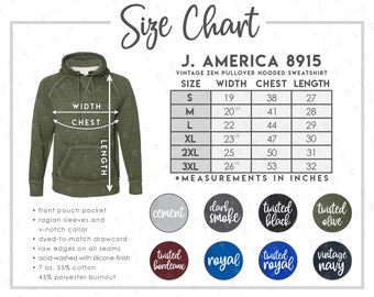 J America Size Chart - Etsy