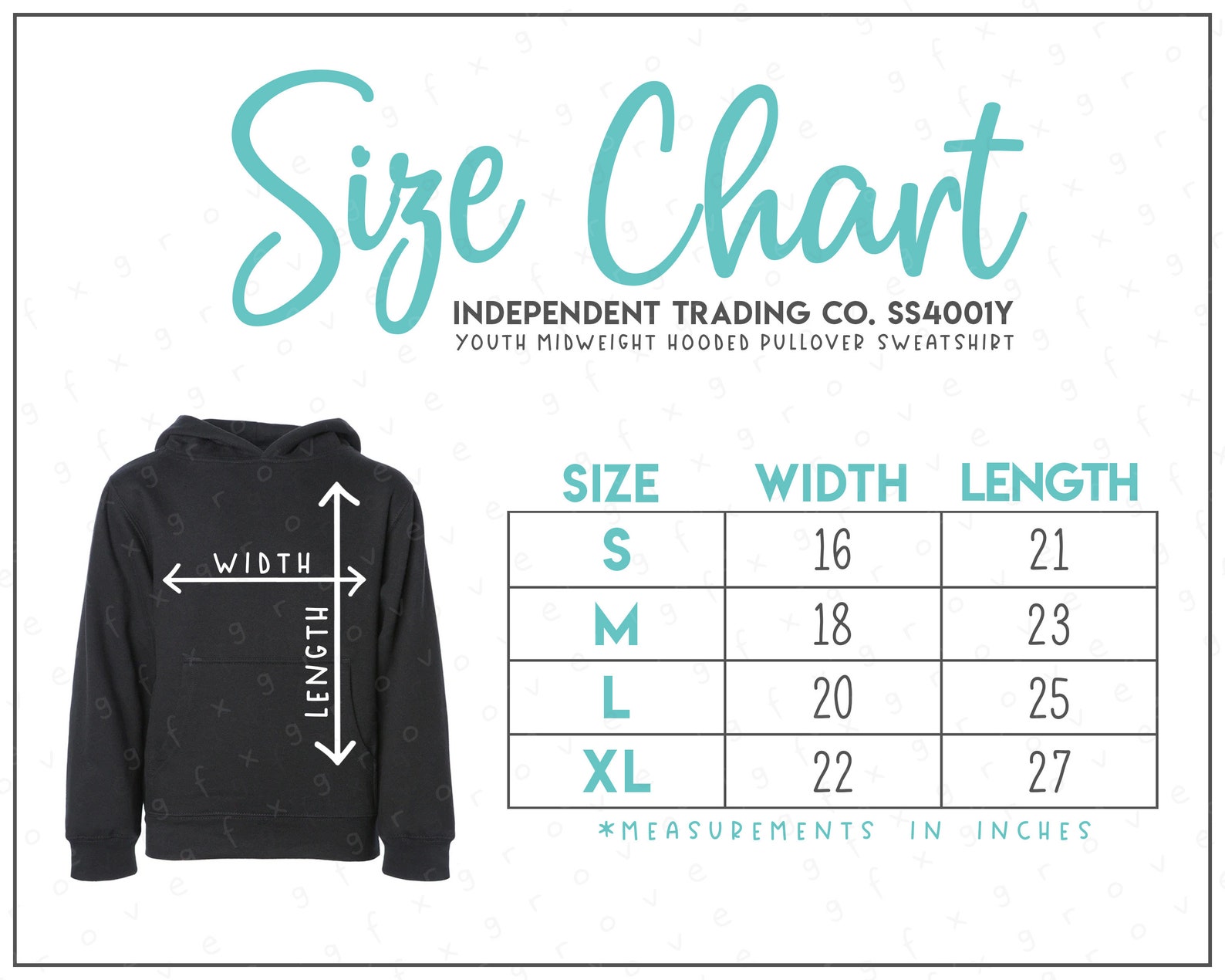 Independent Trading Co. SS4001Y Size Chart Independent - Etsy