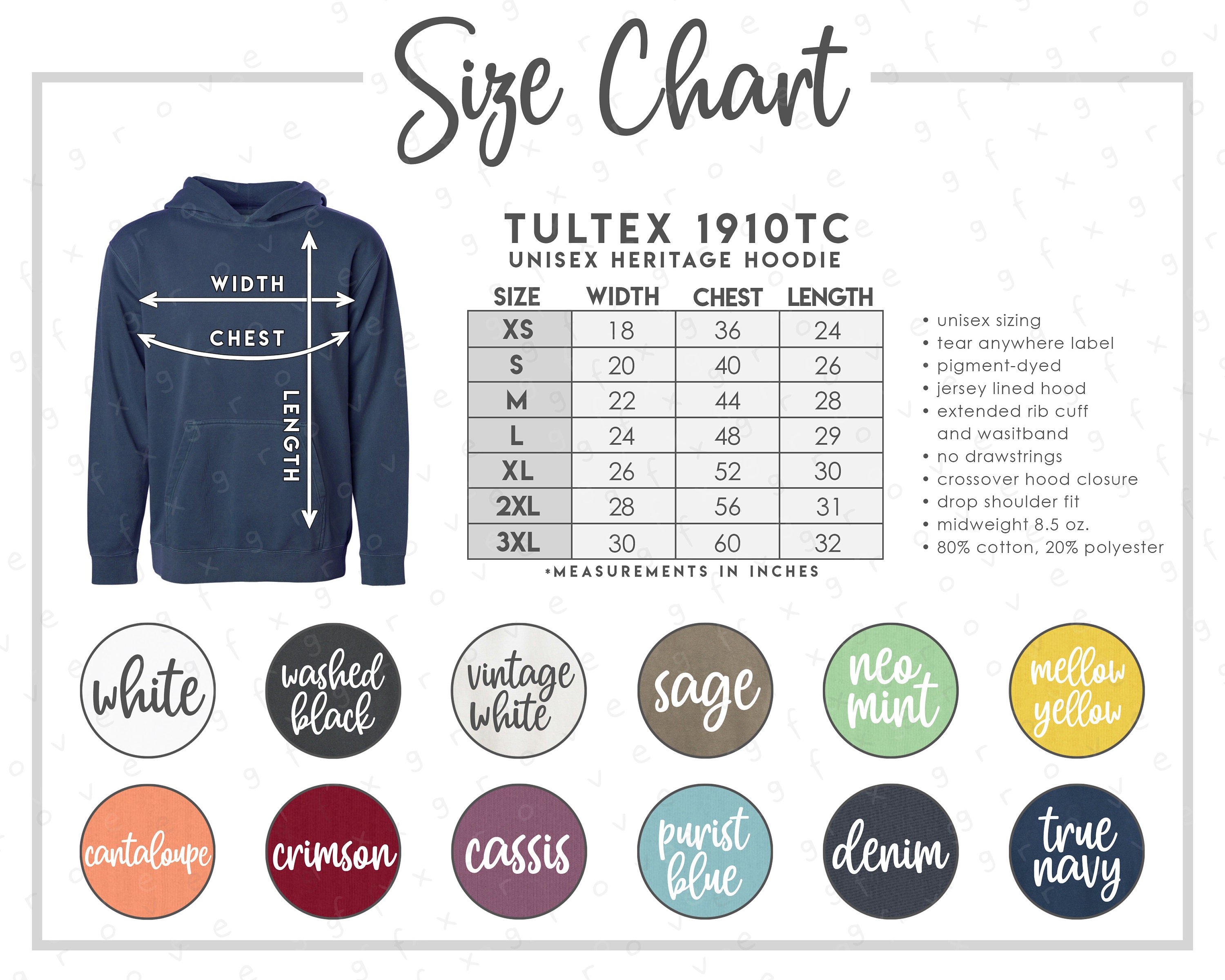 Tultex 235TC Size Color Chart • 19 COLORS • Tultex Youth Fine Jersey ...