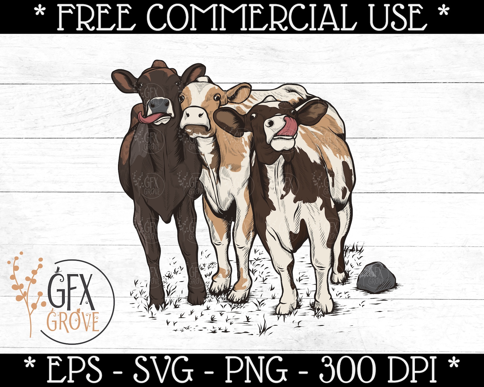 3 Cows SVG Heifers Vector File Cows Clipart Cow - Etsy