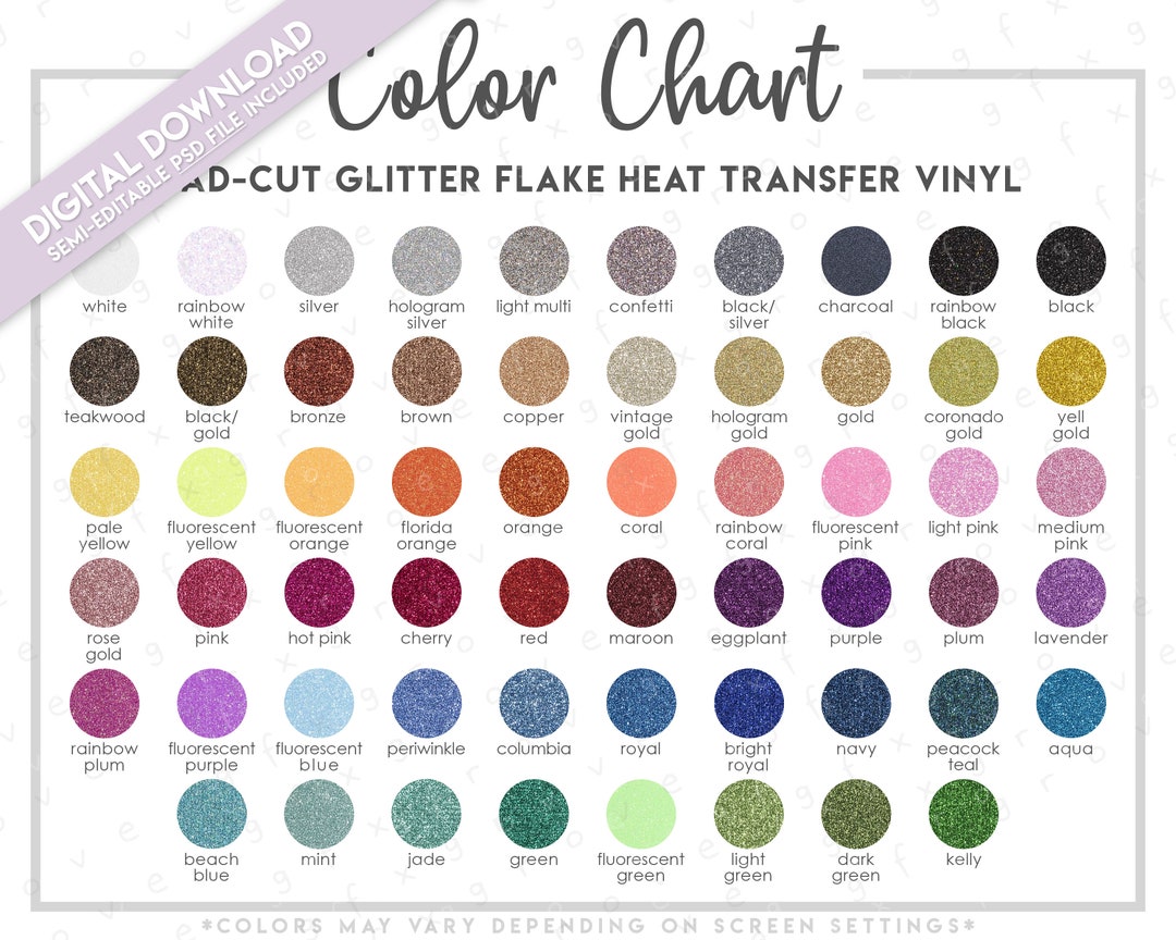 Semi-editable Stahl's CAD-CUT Glitter Flake Heat Transfer Vinyl Color ...