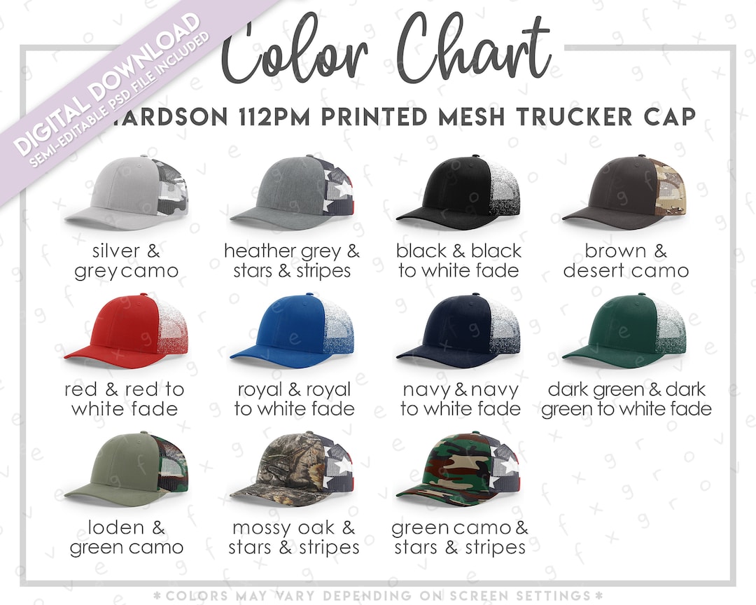 Semi-editable Richardson 112PM Color Chart • Richardson Printed Mesh ...