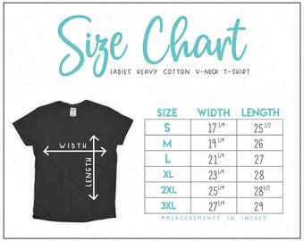 G500L Size Chart 2 Versions Included Ladies Heavy Cotton | Etsy