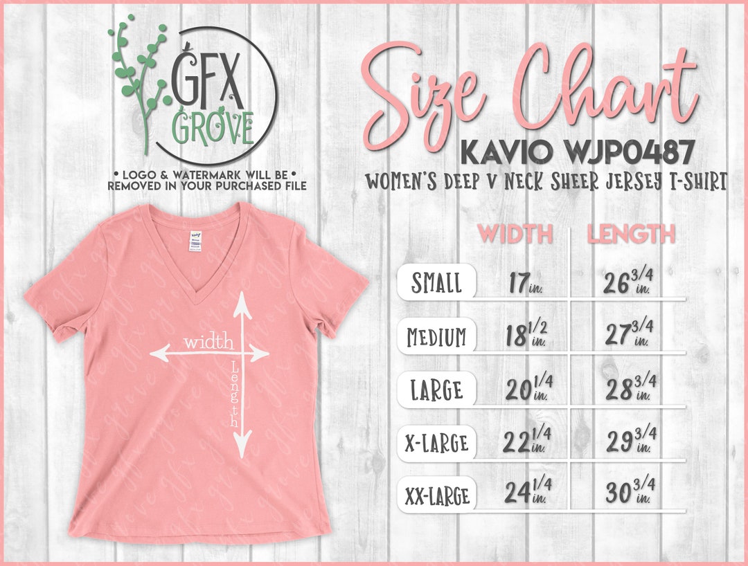 Kavio WJP0487 Size Chart Kavio Women's Deep V Neck Sheer Jersey T-shirt ...