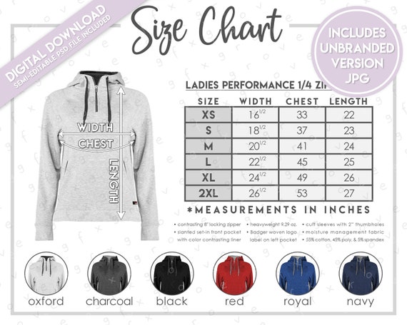 Tabla De Tallas De Camisetas Badger