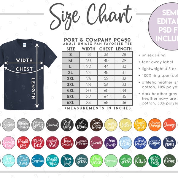 Port Authority Color Chart - Etsy