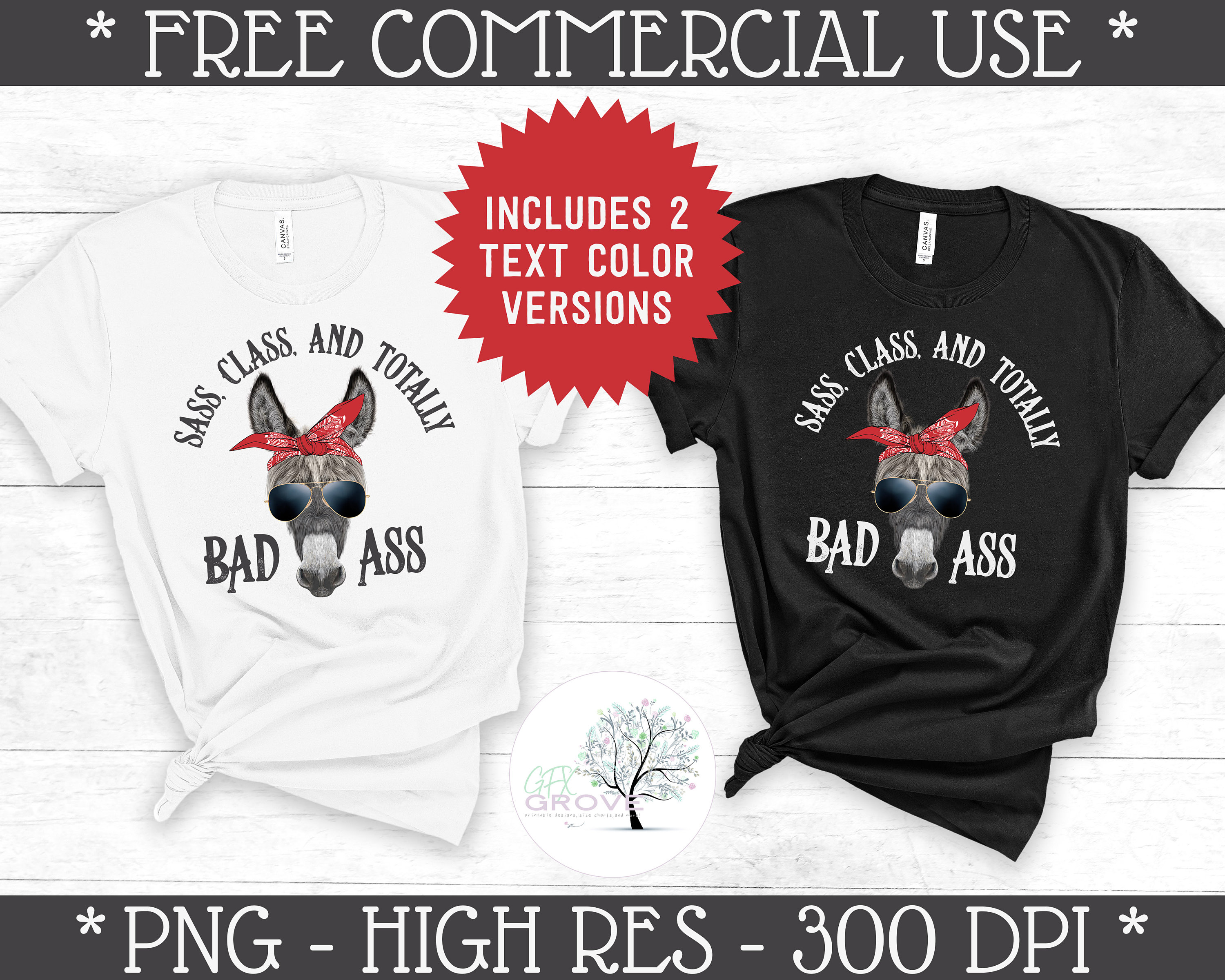 Funny Donkey Print File Sass Class and Totally Bad Ass | Etsy