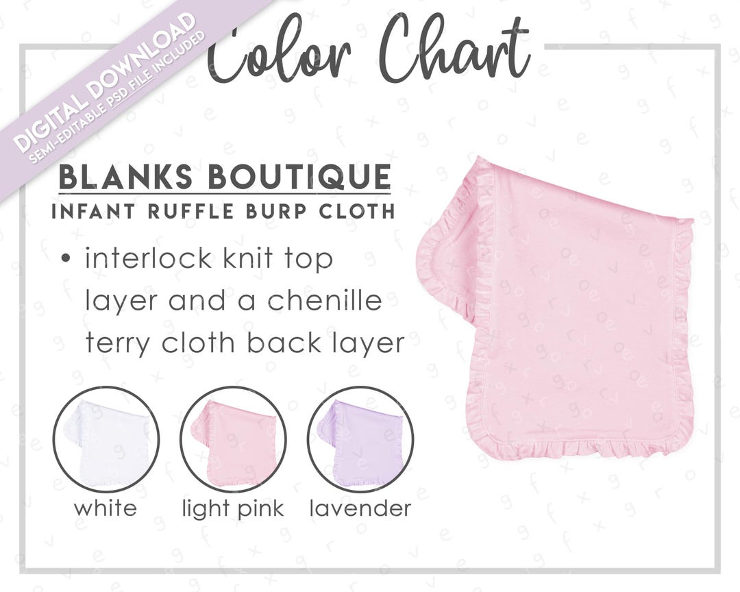Semi-editable Blanks Boutique Infant Ruffle Burp Cloth Color Chart ...