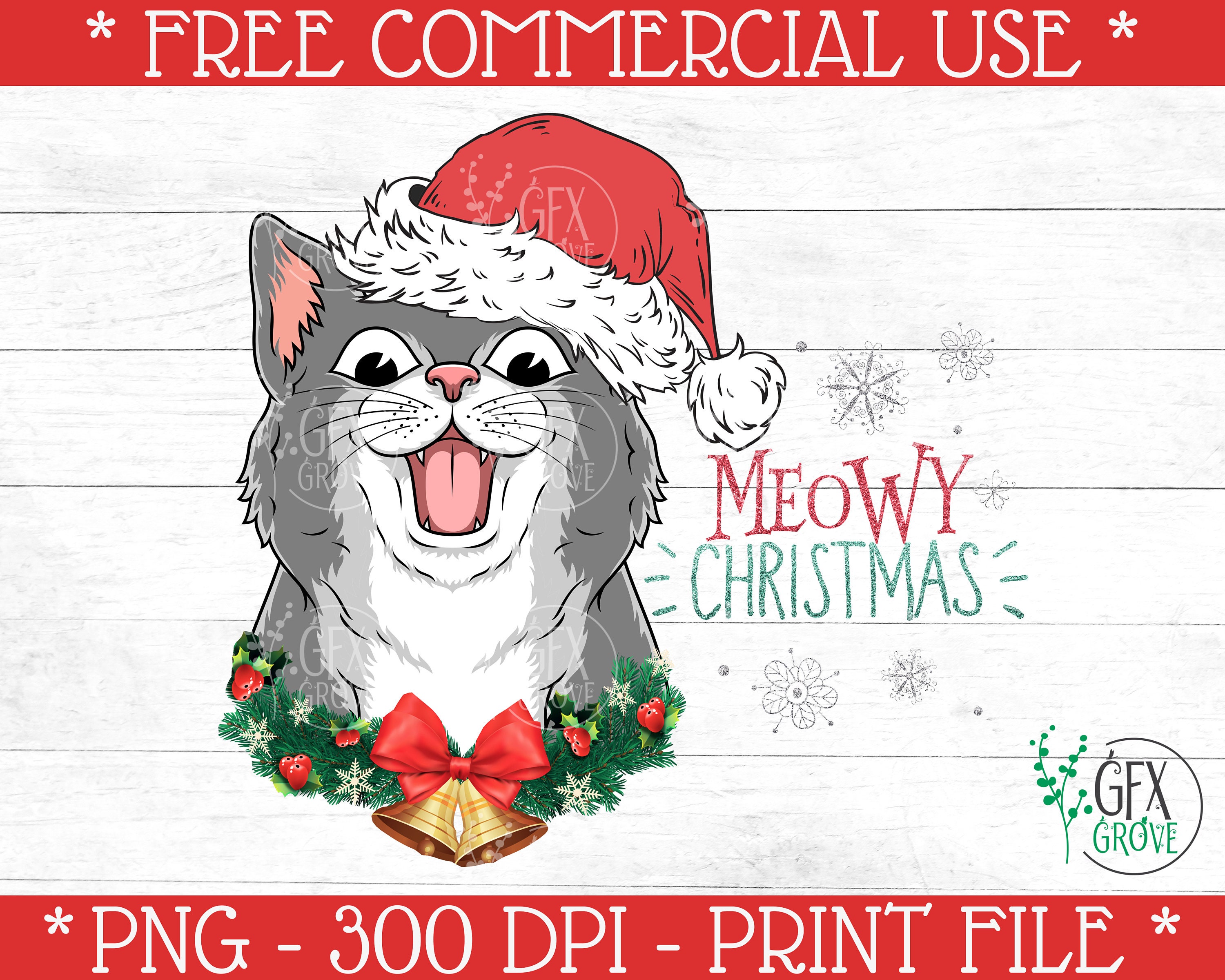 Save 83% Meowy Christmas Cat Bundle Christmas Cat PNG | Etsy