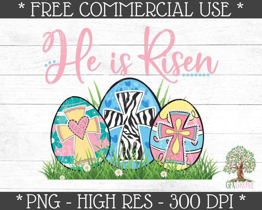 He is Risen Print File - Easter Egg Clipart - Christian Easter Egg ...