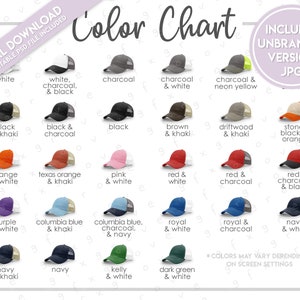 Semi-editable Richardson 111 Color Chart • Richardson Garment Washed ...