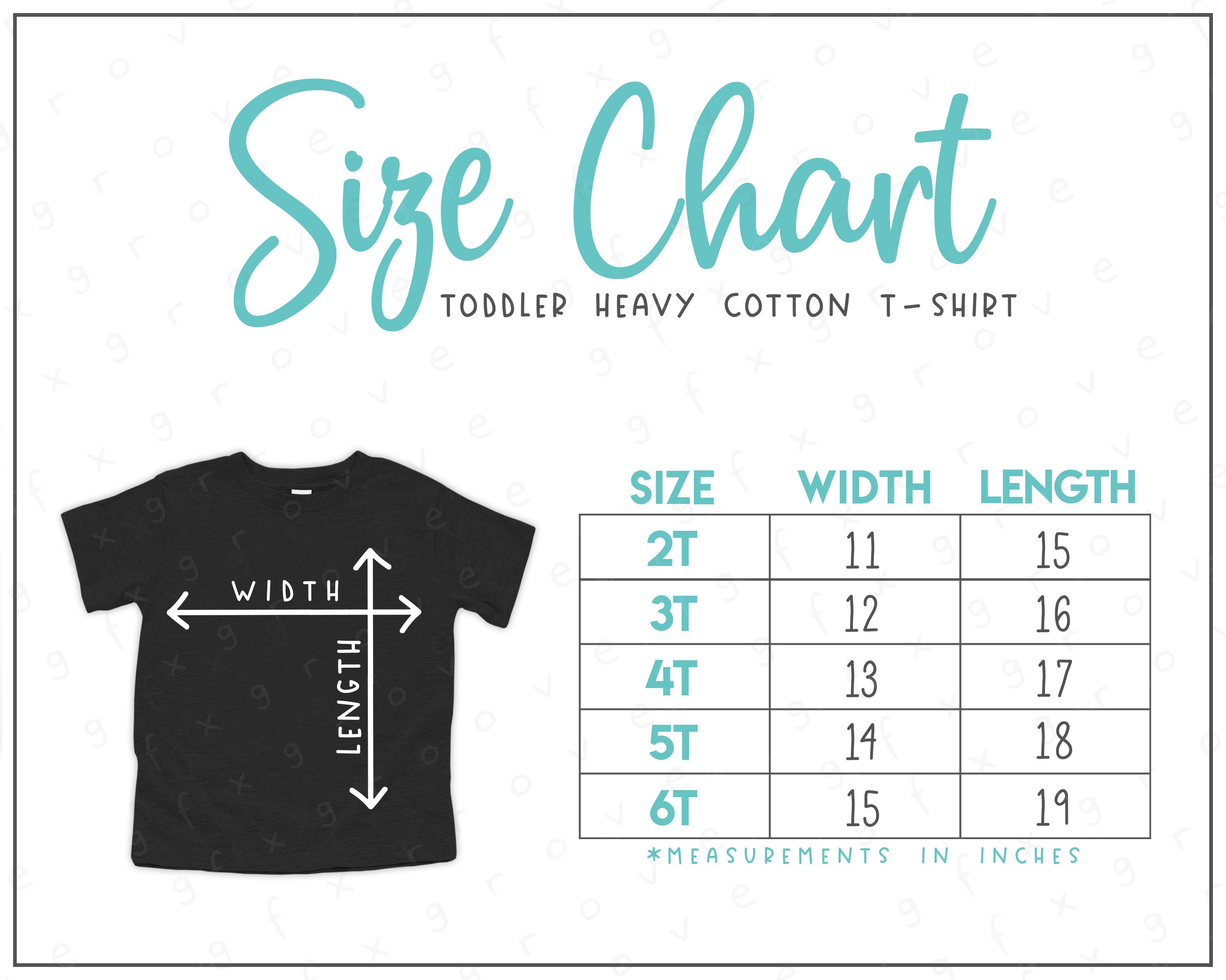 G510P Size Chart (2 Versions Included) • Toddler Heavy Cotton T-shirt ...