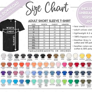 Semi-editable Tultex 202 Size + Color Chart • Tultex Unisex Fine Jersey ...