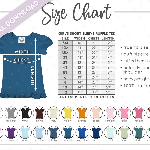 Blanks Boutique Size Charts - Etsy
