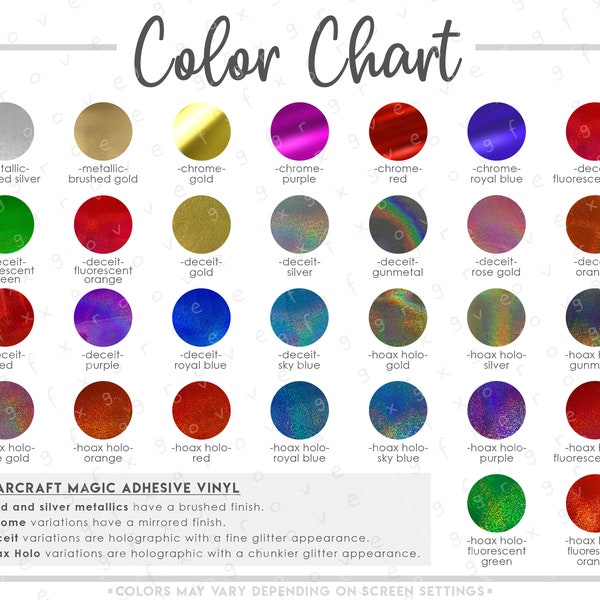 Color Magic Chart - Etsy