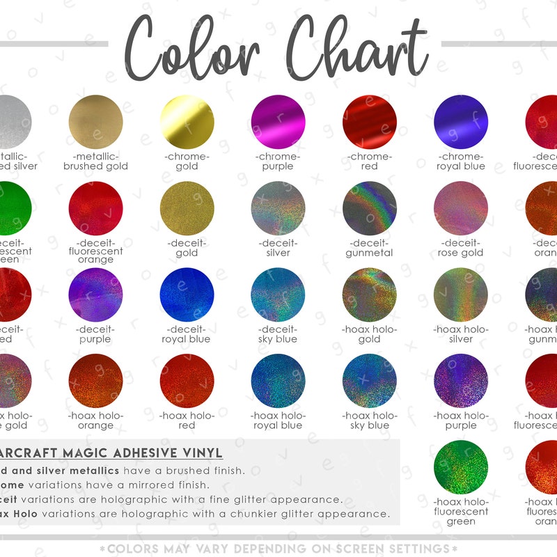 Color Magic Chart - Etsy
